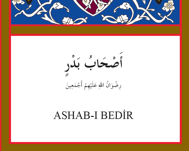 Ashab-ı Bedir & Şüheda-i Uhud Arapça (pdf) mp3
